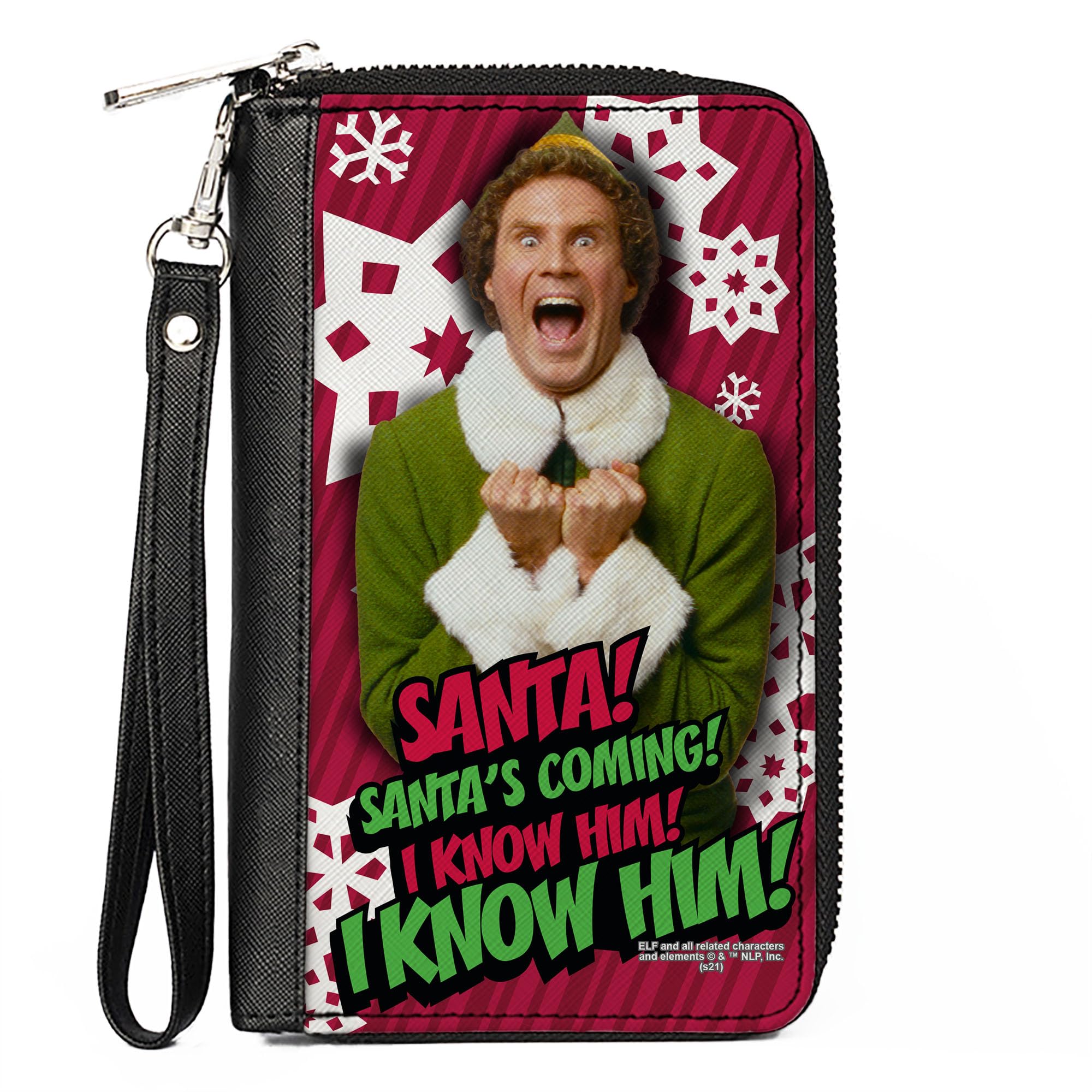 Buckle-Down Women's PU Zip Around Wallet Rectangle-Elf, 7.5"x4.5"