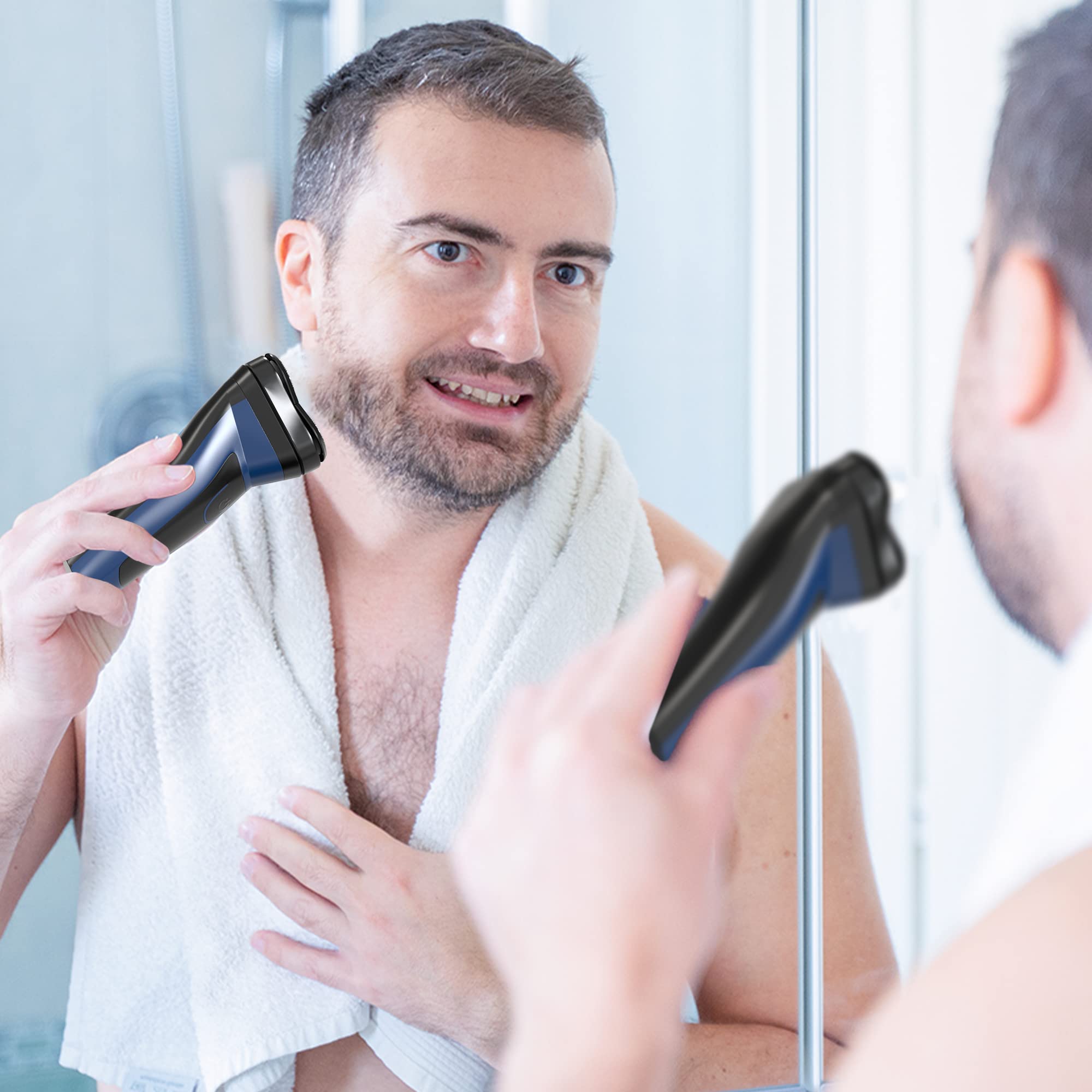 Advanced Electric Razor for Men - Rechargeable, Waterproof, and 4D Rotary for a Close, Comfortable Shave