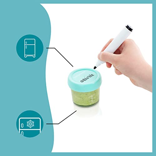 Babymoov Glass Food Storage Containers | Leak Proof Stackable & Reusable Glass Jars (Pick Your Set Size), X8