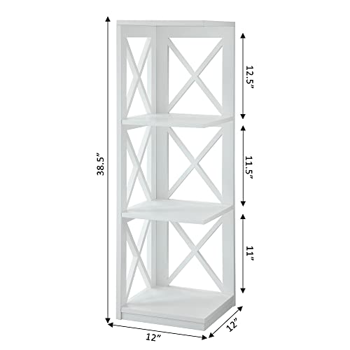 Convenience Concepts Oxford 3 Tier Corner Bookcase, White