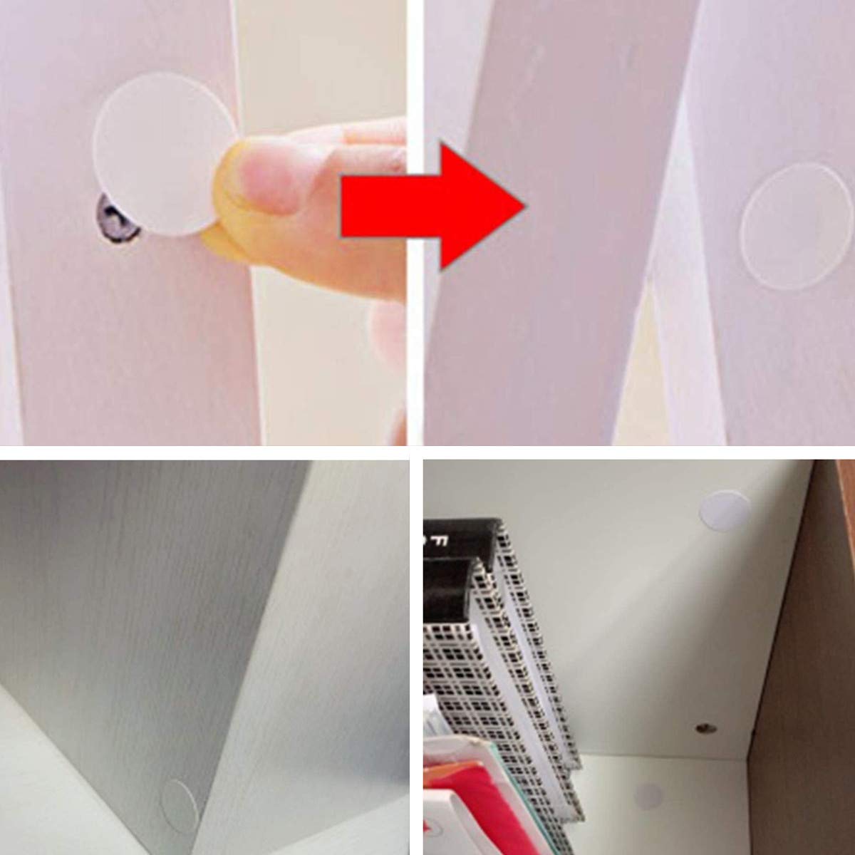 HFBlins 10 Sheets Screw Hole Covers Stickers, PVC Material Self Adhesive Screw Covers Caps, 21mm Dustproof Sticker 54 pcs in 1 Sheet Wooden Furniture Accessories (Black)