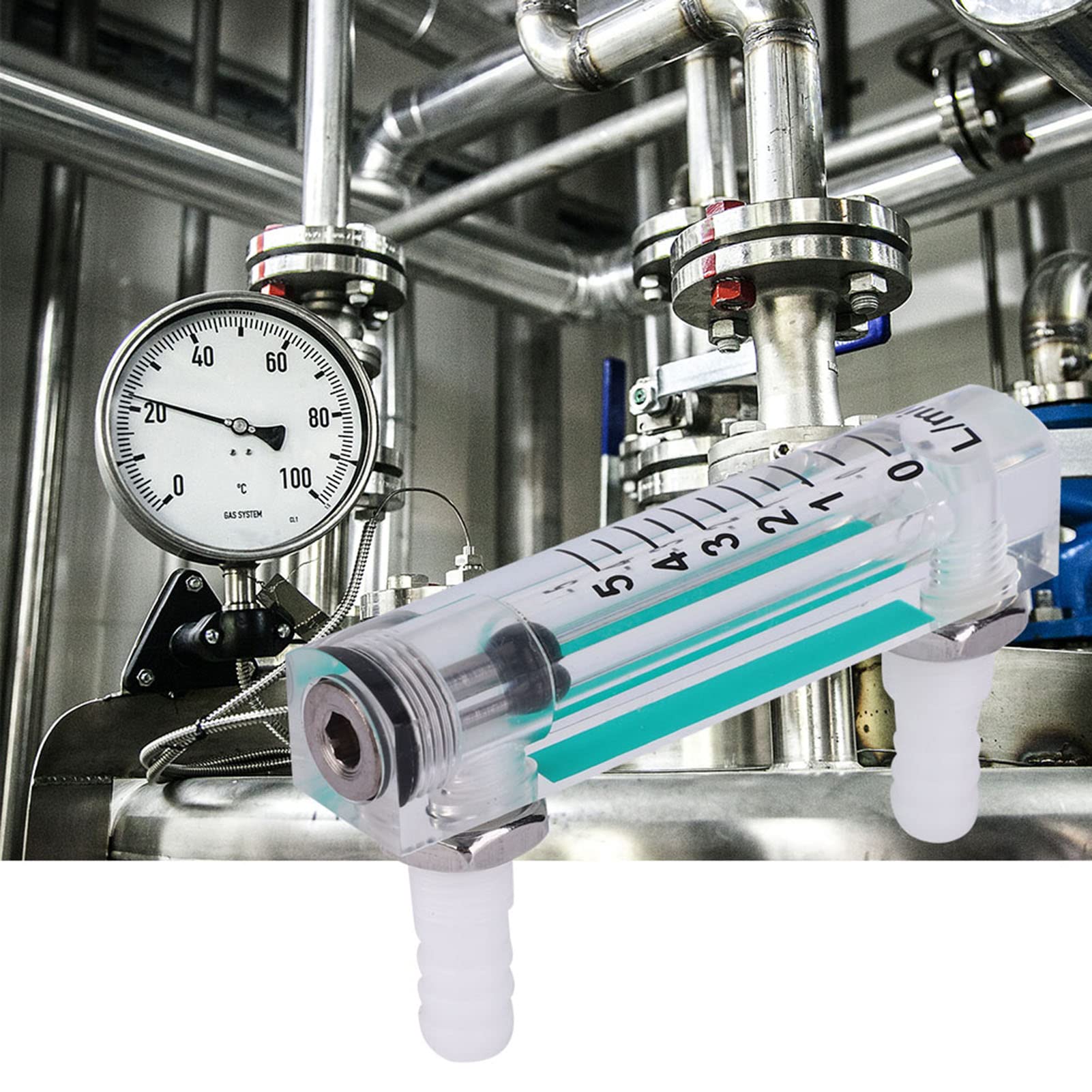 Oxygen Air Flow Meter, LZQ-1 Air Flow Rate Gauge 1~5LPM Oxygen Carbon Dioxide Measuring Flowmeter Gauge, Gas Flowmeter