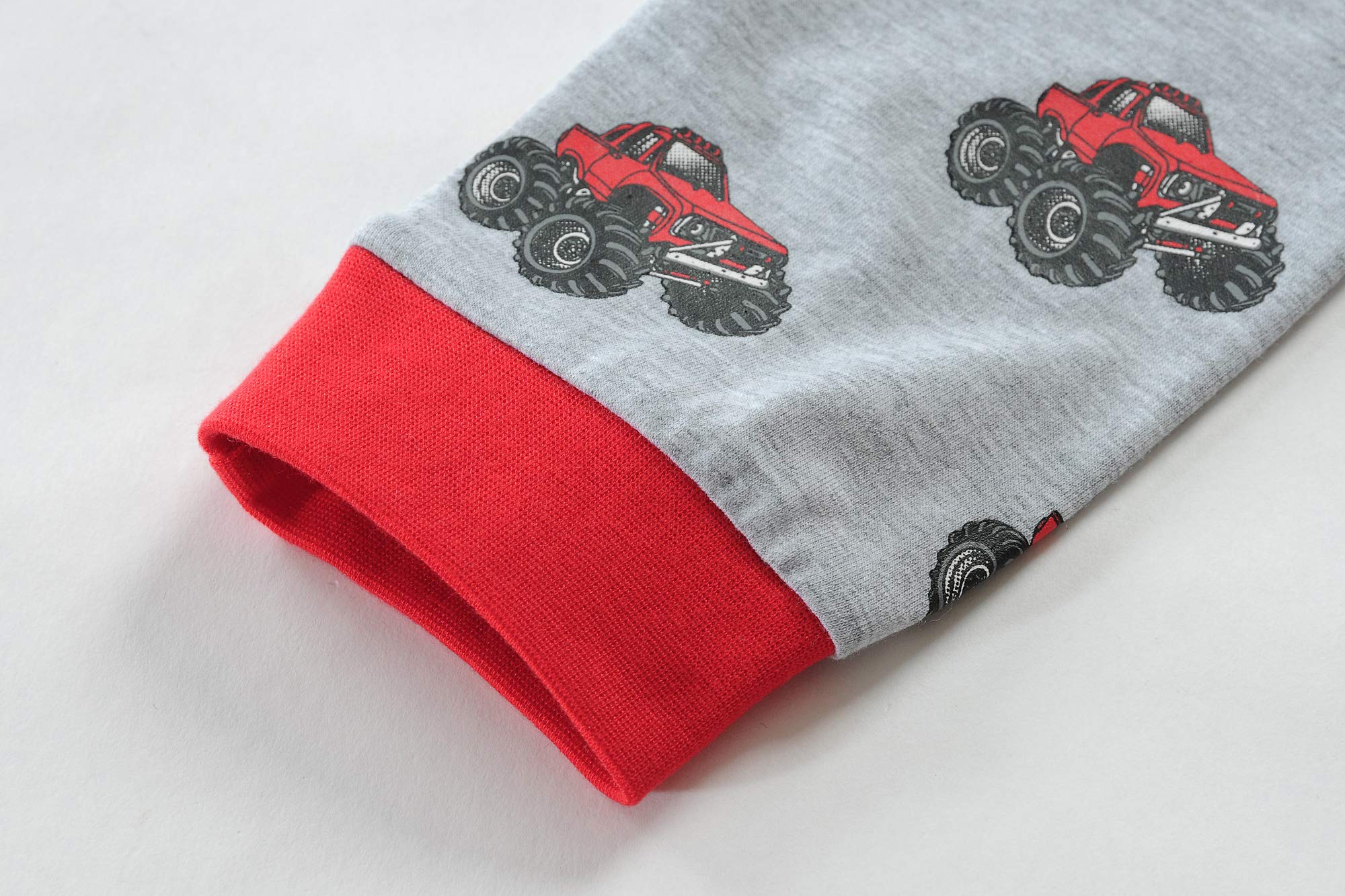 Little Boys Gray Pajamas Sleepwear Red Race Car Toddler Pyjamas Pant Sets for 6t Kids