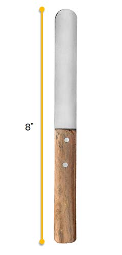 EISCO Palette Knife Spatula, 8" - Wooden Handle Flexible Blade with Parallel Sides- Eisco Labs