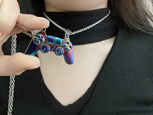 CJIAYUJEW Game Controller Necklace for Couples, Matching Necklace for Best Friend, Friendship Sister Necklace (Color)