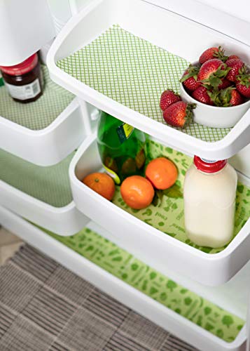 DII Fridge Liner Collection Non-Adhesive, Cut to Fit, 12x24, Green Veggies, 6 Piece