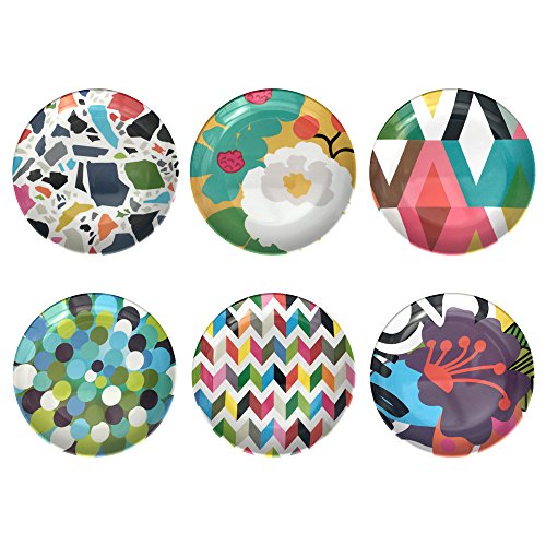 French Bull Assorted Plates-6 Piece Set-Melamine Dinnerware, Serving, Party, Platter, Dish, 6" - Assorted