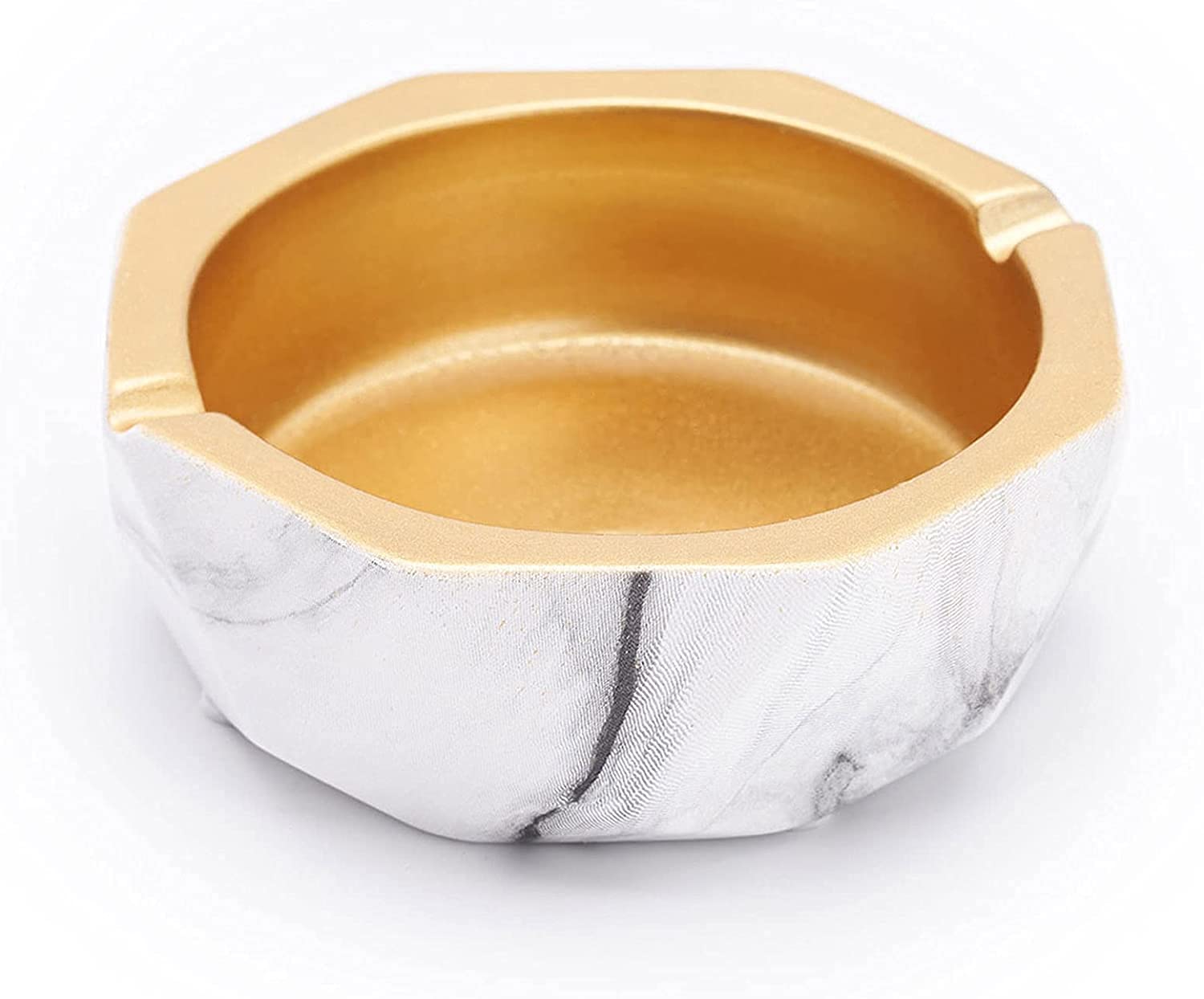 Ceramic Ashtrays White marble Cigarette Ashtray, Home,Fashionable Office Decoration Porcelain Gift, for Patio/Outside/Indoor/Garden/Porch/Home Decor