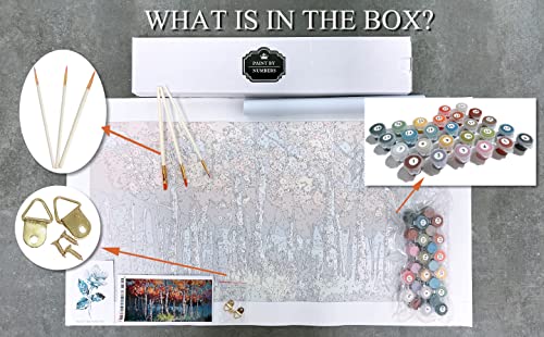 Artmaple Paint by Number for Adults Beginner Students, Ideal Gift Choice for Birthday,Anniversary or Any Festival.DIY Acrylic Painting Kit for Room Decor (12x24, Birch Forest)