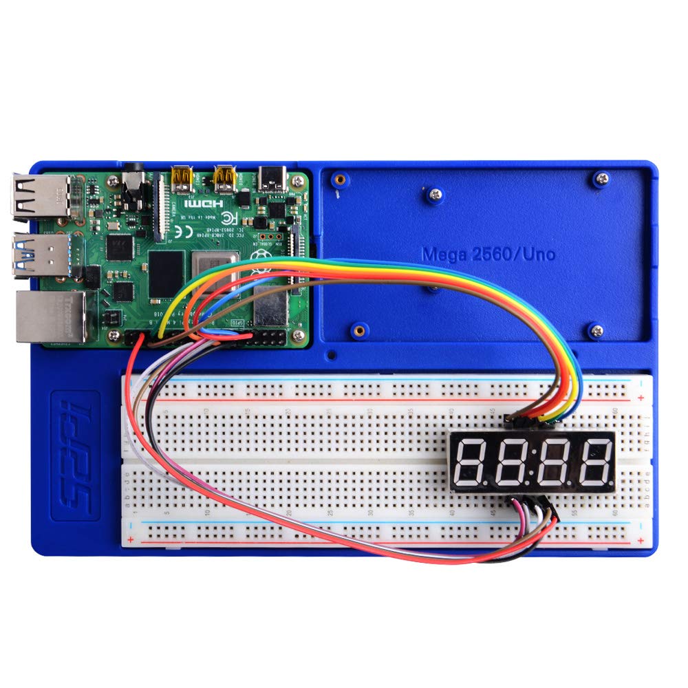 GeeekPi ABS Holder Breadboard Holder for Raspberry Pi 4B, 5 in 1 Base Plate Case for Raspberry Pi 4 Model B,3B+,3B,2B,B+,Zero,Zero W(2) and Arduino UNO,Arduino Mega 2560 (Blue Holder)