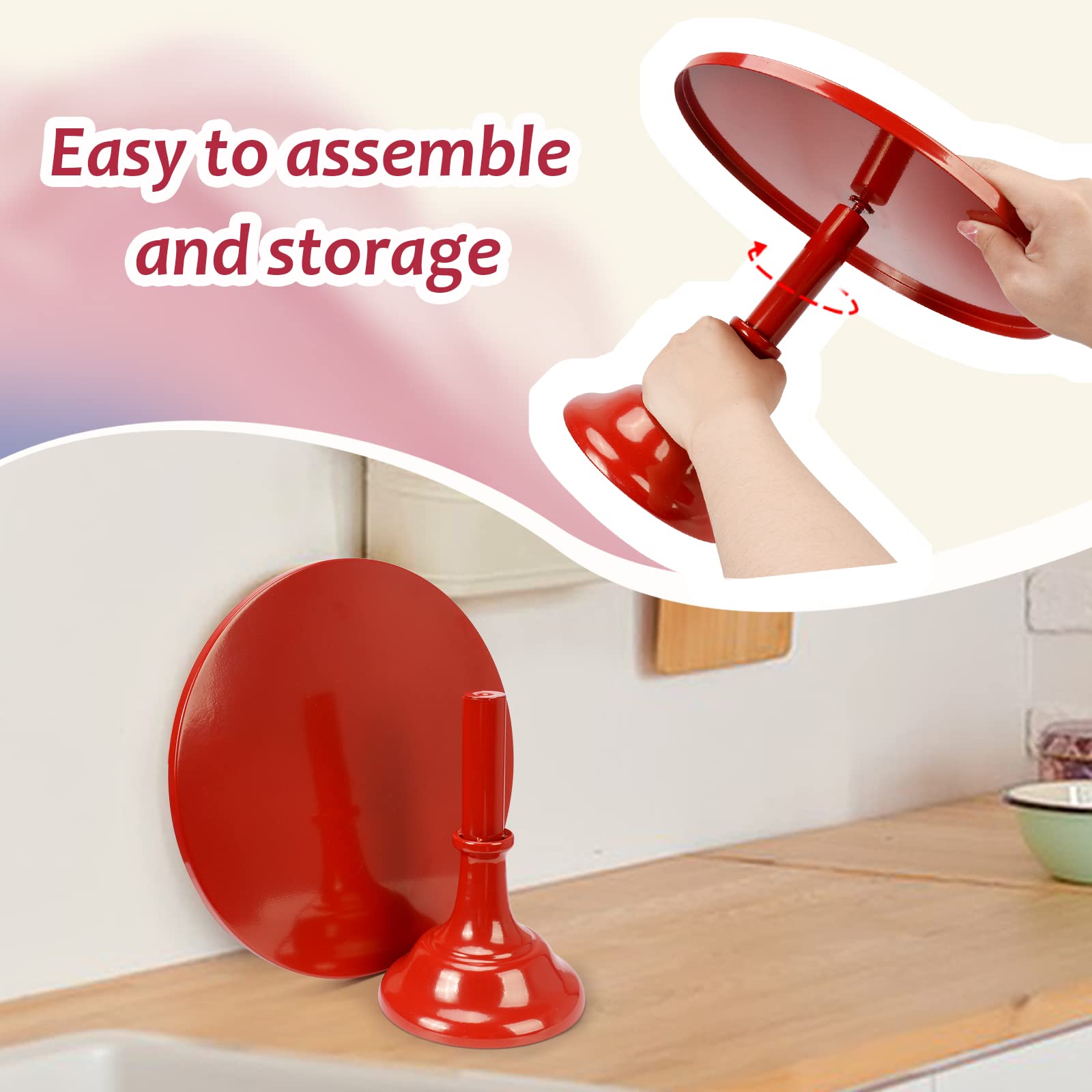 3 PCS Cake Stand Valentine's Day Red Cake Holder Display Round Dessert Stand Serving Platter for Party Wedding Birthday Baby Shower Home Decoration