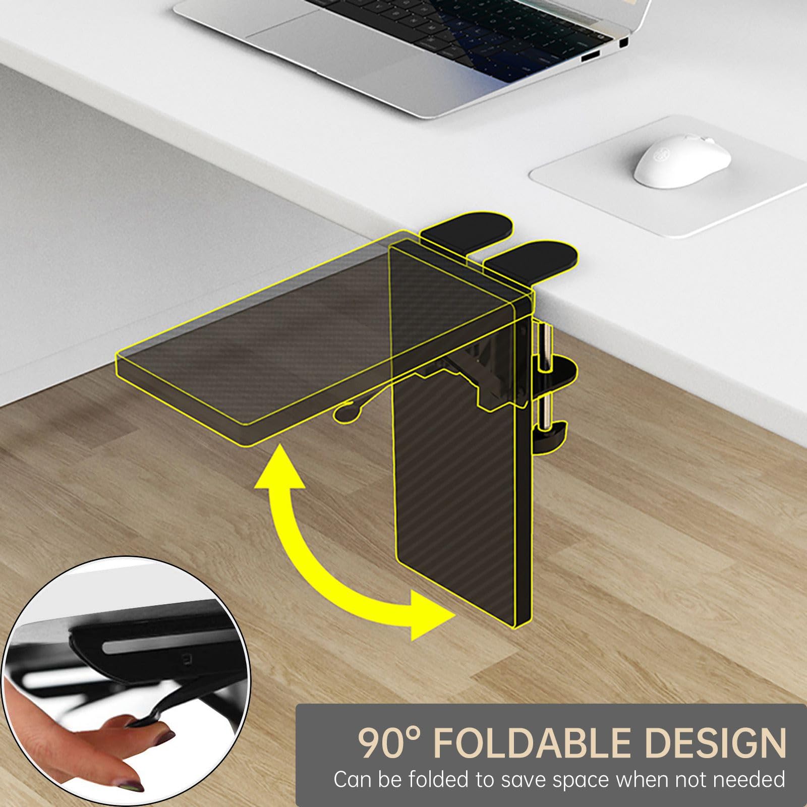 OUGIC Computer Armrest Computer Desk Computer Desk Adjustable Armrest Support Ergonomic Rotating Armrest Support for Table Desk Chair Desk