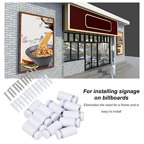 Advertising Screw, Good Decoration Stainless Steel Wall Mount Screws 12Pcs with Expansion Tubes for Office for Shop