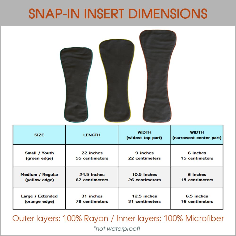 Incontinence Snap-in Insert: Cloth Diaper Absorbency Pad for Special Needs Teens or Adults(1-pack, Large/Extended)