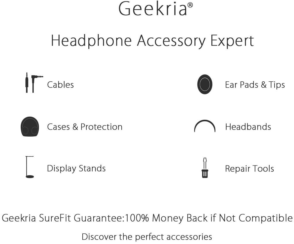 Geekria 2 Pairs Knit Headphones Ear Covers, Washable & Stretchable Sanitary Earcup Protectors for Over-Ear Headset Ear Pads, Sweat Cover for Warm & Comfort (Size M/Black)