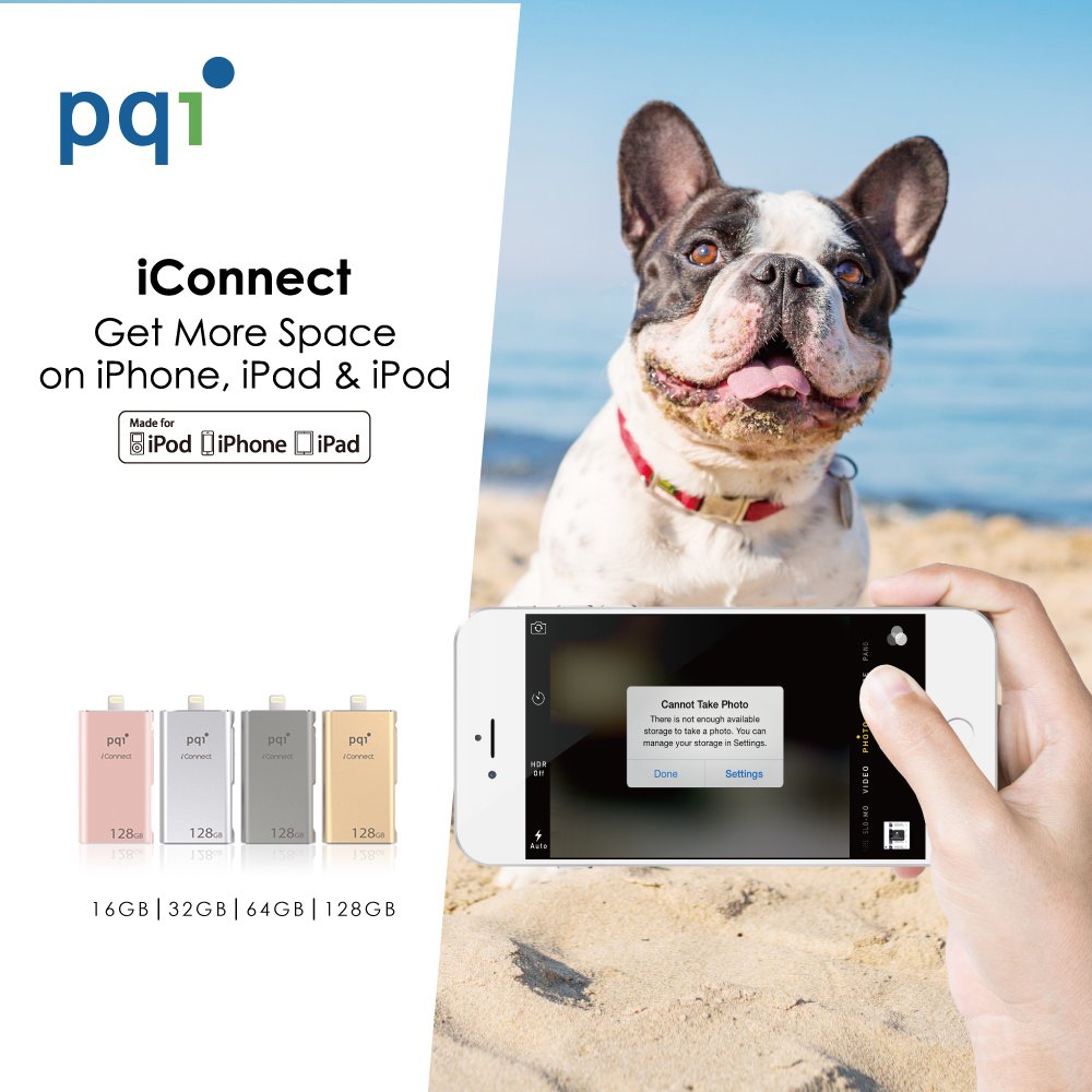 Flash Drive for iPhone iPad, iConnect[USB 3.0] [Apple MFi Certified] Apple FlashDrive Mobile Storage with Lightning Connector for iPhone, iPad, iPod Mac and Computer (16GB) (Space Gray)