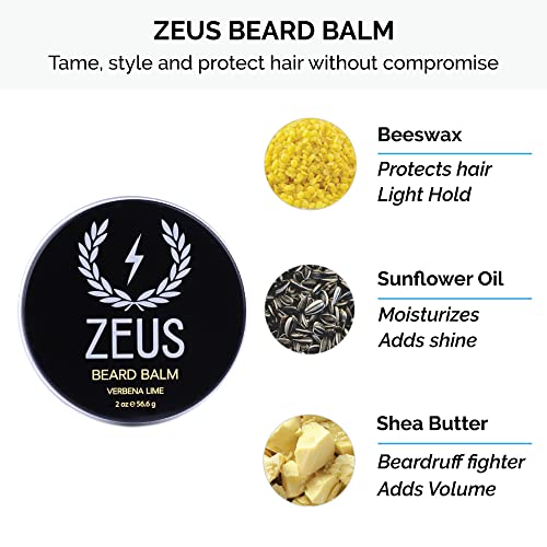 ZEUS Premium Beard Care Kit β Complete Grooming Set, Beard Wash Combo, Beard Oil & Balm, Beard Brush & Comb (Verbena Lime)
