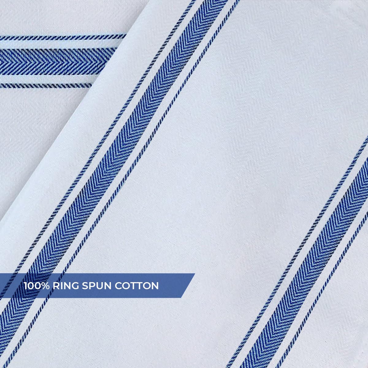 Avalon Kitchen Dish Towels Set (Value Pack of 15) Size 15x25 Inch, 100% Cotton Soft & Absorbent Linen Kitchen Towels, Tea Towels, Reusable Cleaning Cloths for Household Cleaning (Blue)