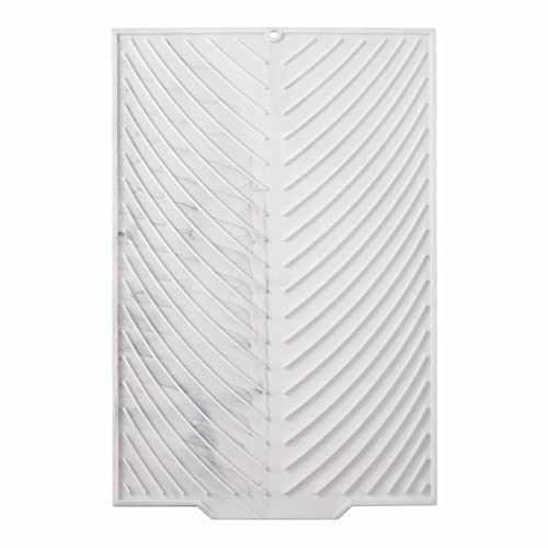 COOK WITH COLOR Silicone Dish Drying Mat - Heat Resistant Silicone Drying Mat for Dishes - 15" x 9.65" Dish Pads for Drying - Kitchen Counter Mat and Trivet, Dishwasher Safe (Marble)