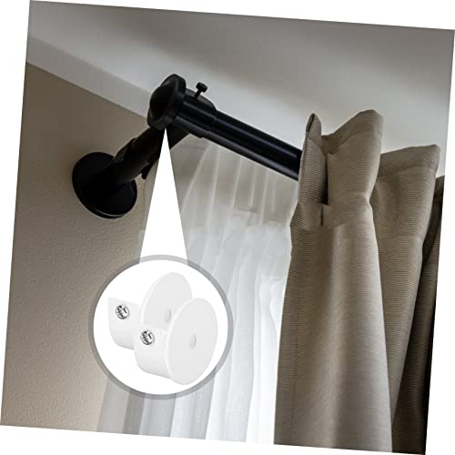 Curtain Rod Bracket 8 Pcs Closet Curtain Rod Bracket Curtain Accessories Boom Stand Shower Bar for Curtain Shelf Rod Bracket Hanging Rod Brackets Curtain Pole Side Holder White