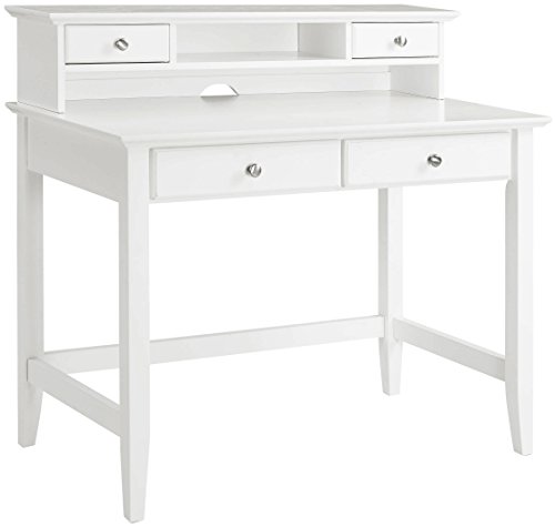Crosley Furniture Campbell Writing Desk with Hutch - White