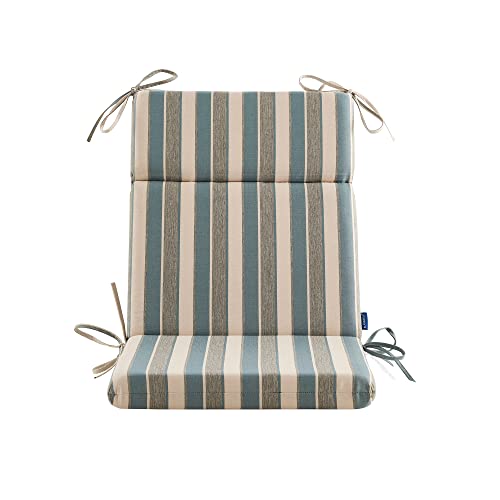 BLISSWALK Outdoor Chair Cushion Bottom and Back,one Piece high Back Adirondack Chair Cushion, Patio Cushions for Bifold Lawn Chair 45.5" x 21", 1 Count,Stripe