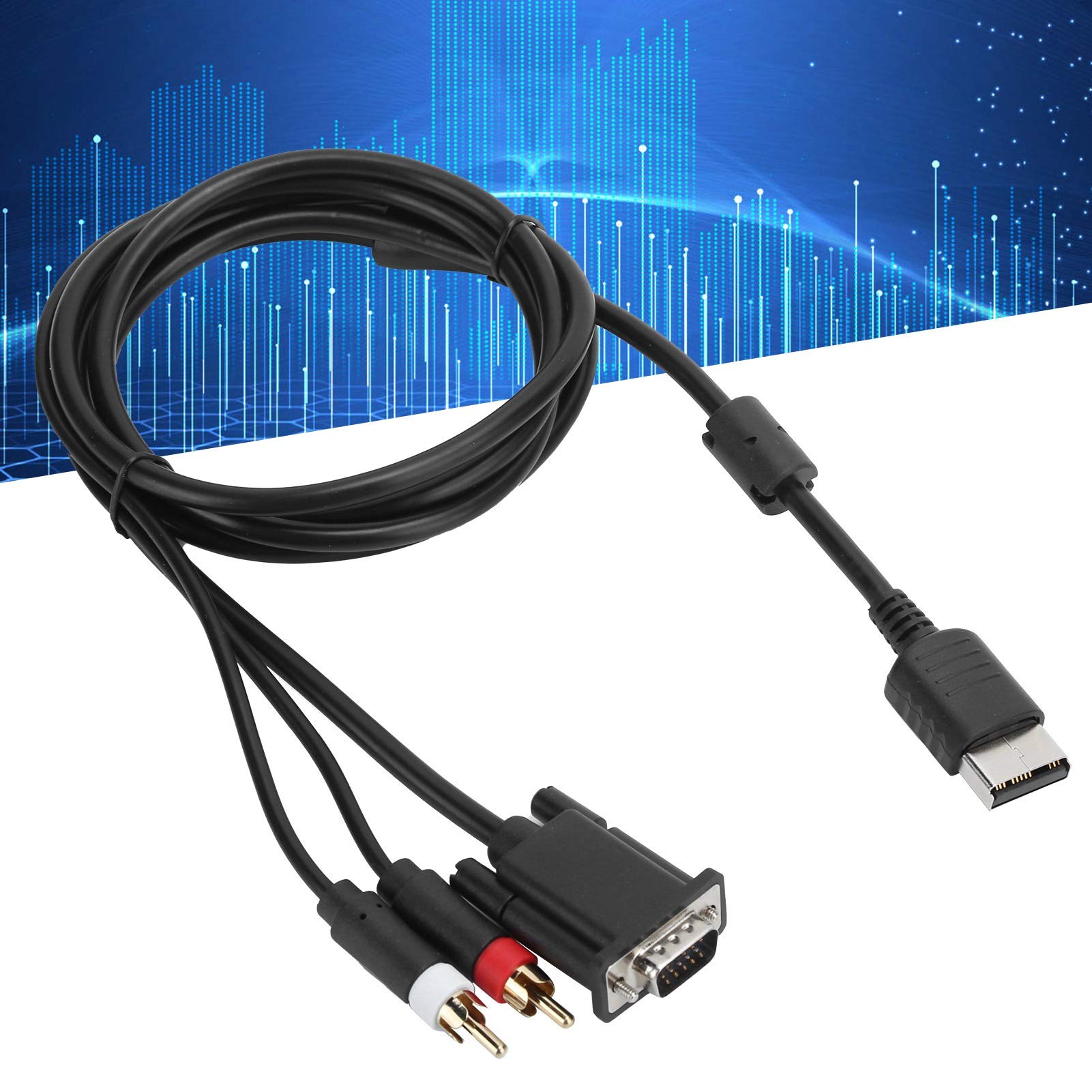 VGA High Definition Cable, Flexible Wear‑Resistant Audio Conversion Cable, VGA Cable with Audio Converter, for DC