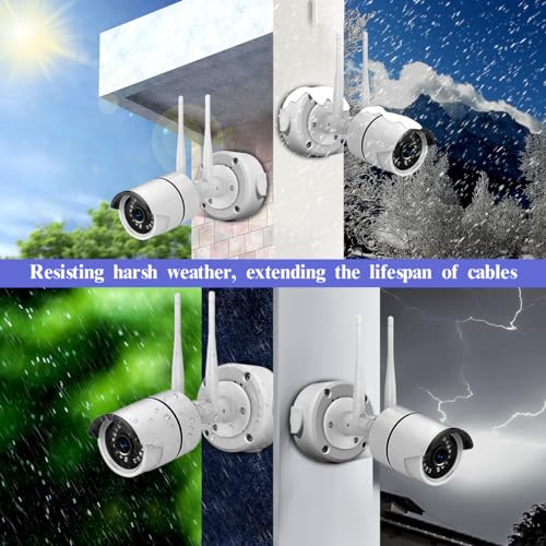 Universal Bullet Security Camera Junction Box Mount Bracket(8 Pack),Waterproof Aluminum Junction Box for IP Camera Electric Enclosure, Indoor/Outdoor Wall Ceiling Mount Hide Cable Junction Base Boxes