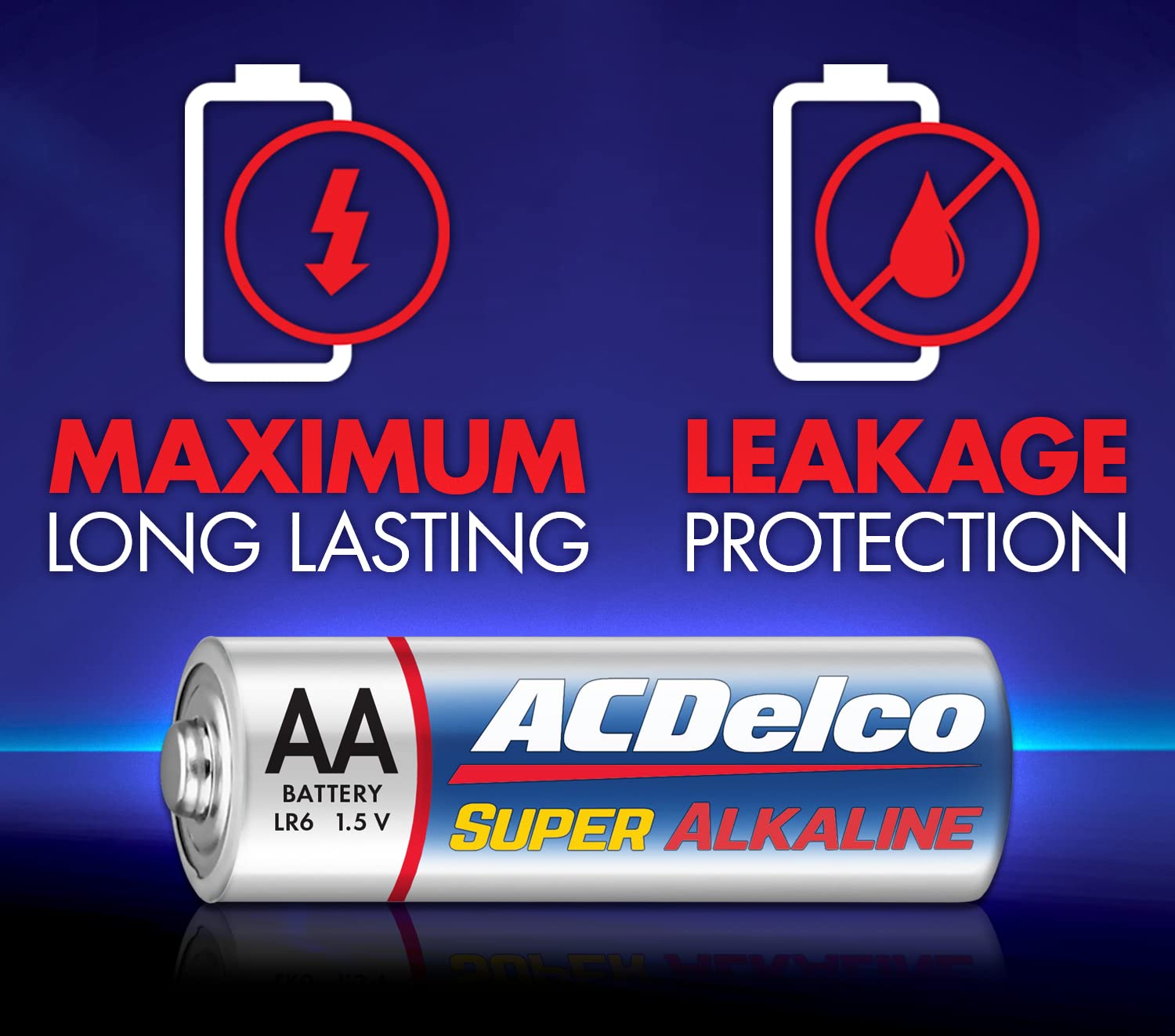 ACDelco 200-Count AA Batteries, Super Alkaline Battery, 10-Year Shelf Life, Reclosable Packaging