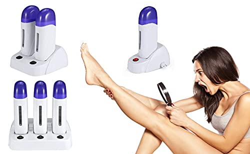 Roll-On Electric Waxing Machine for Painless Hair Removal, Warm Roller Wax Cartridge with Pedestal for Women and Men