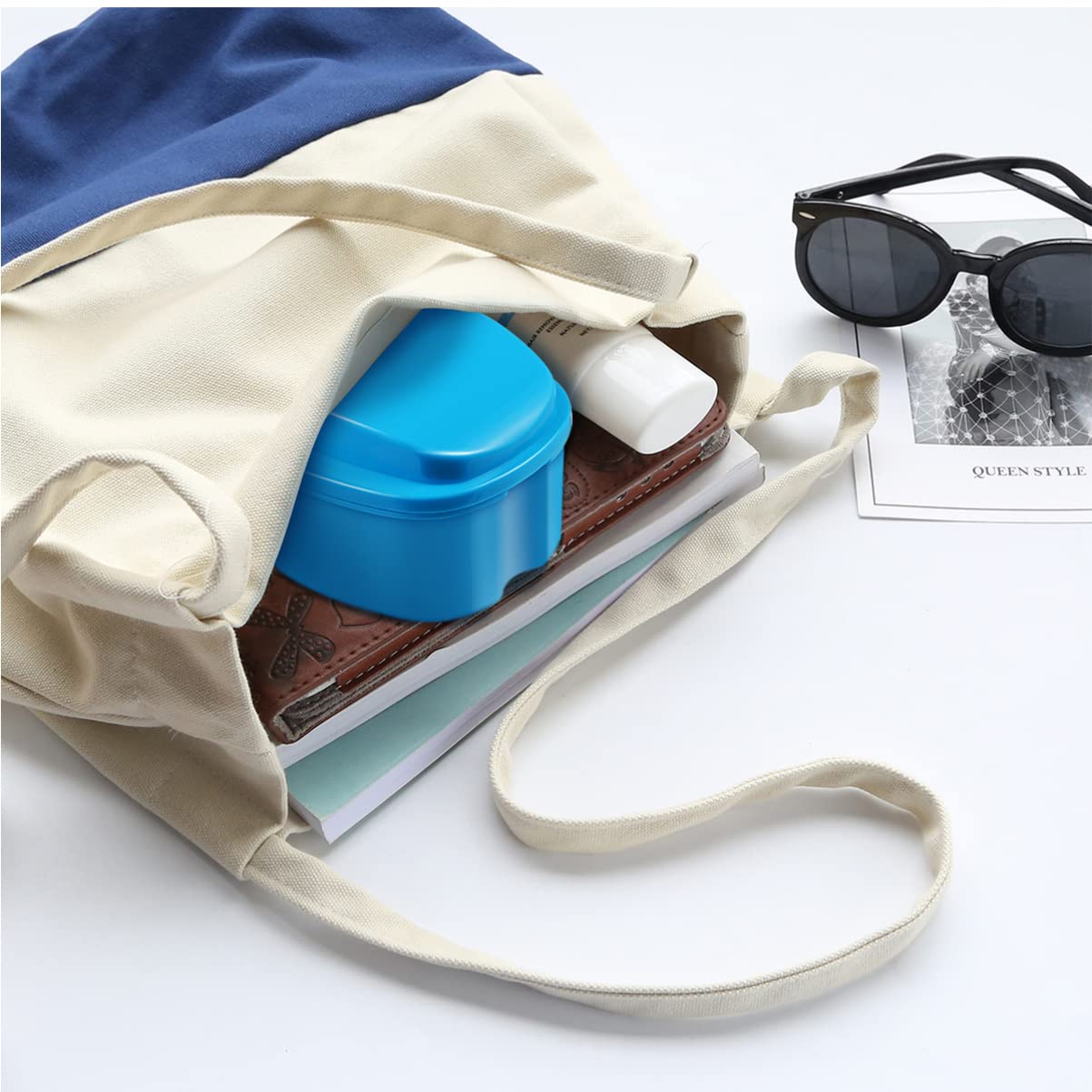 2pcs Tooth Box Case Storage Case False Teeth Holder False Teeth Case Teeth Holder for Dentures Plastic Containers Abs Storage Supplies Travel Portable