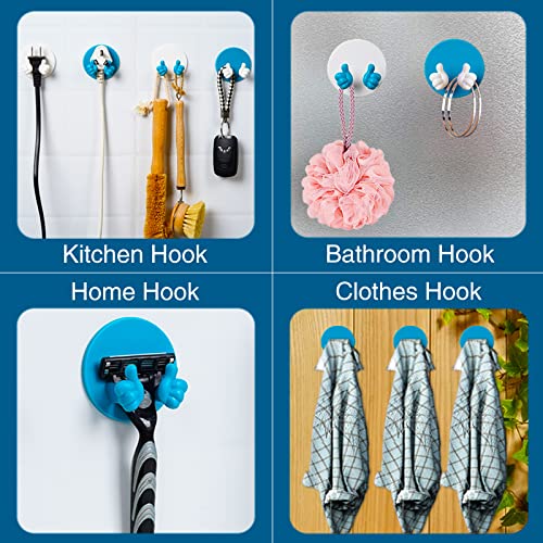 ASWANKA Utility Wall Hooks, Plug Storage Hooks, Damage Free Adhesive Wall Hooks for Hanging, Wall Hangers Without Nails for Hanging in Living Spaces, Kitchen, Bathroom, 6pcs Mixed
