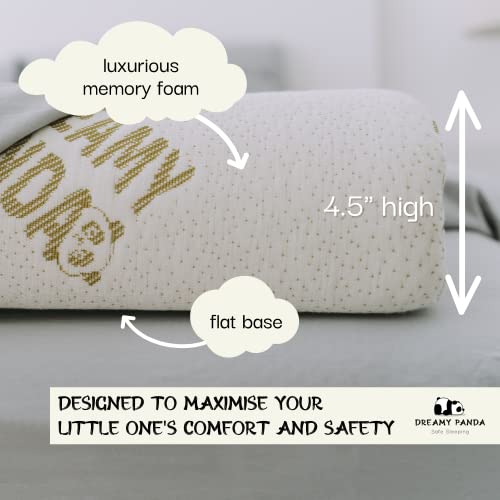 DREAMYPANDA Bed Bumpers for Toddlers β Bed Rail for Toddlers β Soft & Breathable Pillow with Washable Bamboo Cover β White, Size L, Portable Travel Bag (2 Pack)