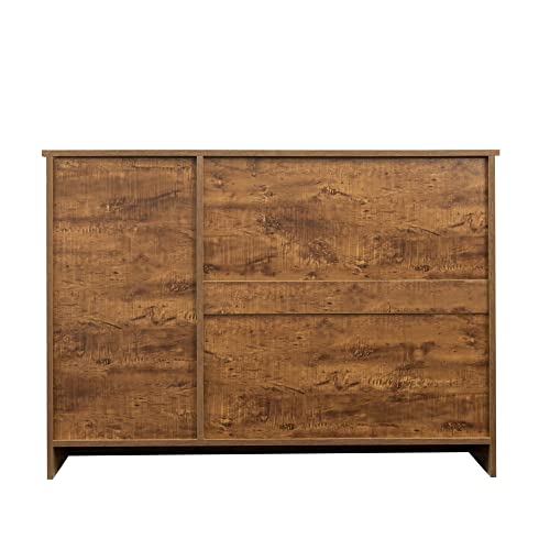 Boloni Farmhouse Buffet Cabinet, Sideboard Bar Storage with 3 Doors, 2 Drawers, Adjustable Shelve, Credenza Console Table for Entryway, Living Room, Dining Room, Kitchen, Walnut