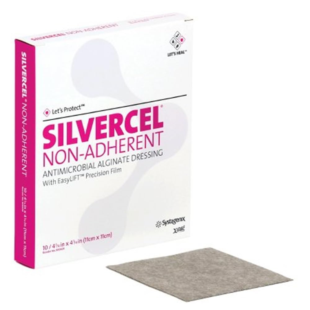 53900404 - Silvercel Non-Adherent Antimicrobial Alginate Dressing 4-1/4 x 4-1/4