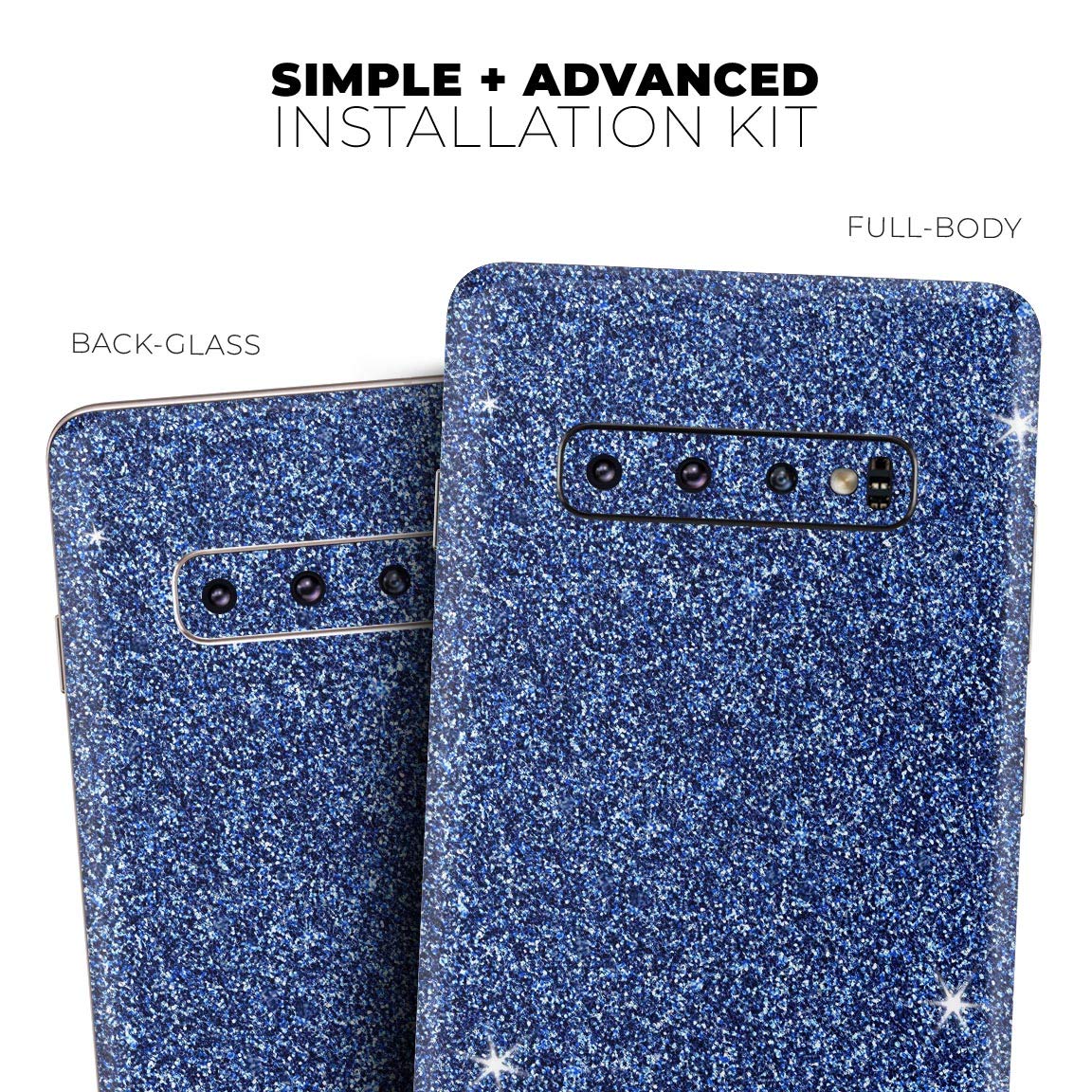 DesignSkinz Sparkling Blue Ultra Metallic Glitter Protective Vinyl Decal Wrap Skin Cover Compatible with The Samsung Galaxy S20 (Screen Trim & Back Glass Skin)
