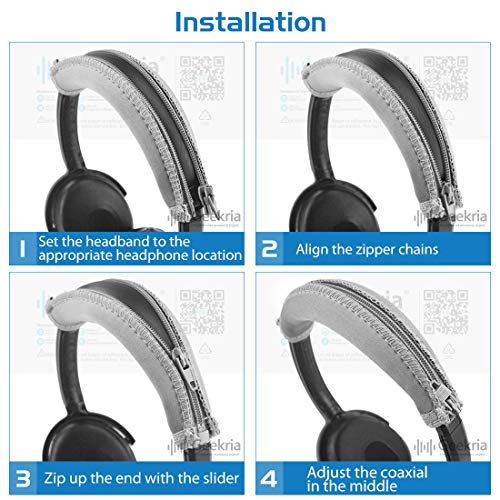 Geekria Replacement Ear Pads + Headband Cover for Bose SoundTrue Around-Ear, AE2, AE2i, AE2w Headphones Headband + Replacement Earpads, Headset Ear Cushion Repair Parts (Dark Grey)