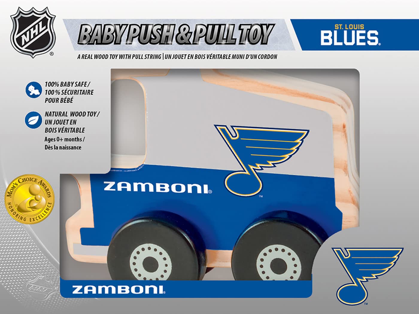 BabyFanatic Wood Push And Pull Toy - NHL St. Louis Blues - Officially Licensed Baby And Toddler Toy