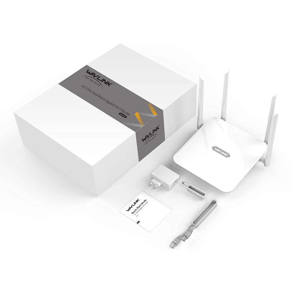 Gigabit WiFi Router,WAVLINK Home Router 1200Mbps WiFi Router,High Power Wireless Wi-Fi Router,Dual Band 5Ghz+2.4Ghz with 2 x 2 MIMO 5dBi Antennas Internet Router