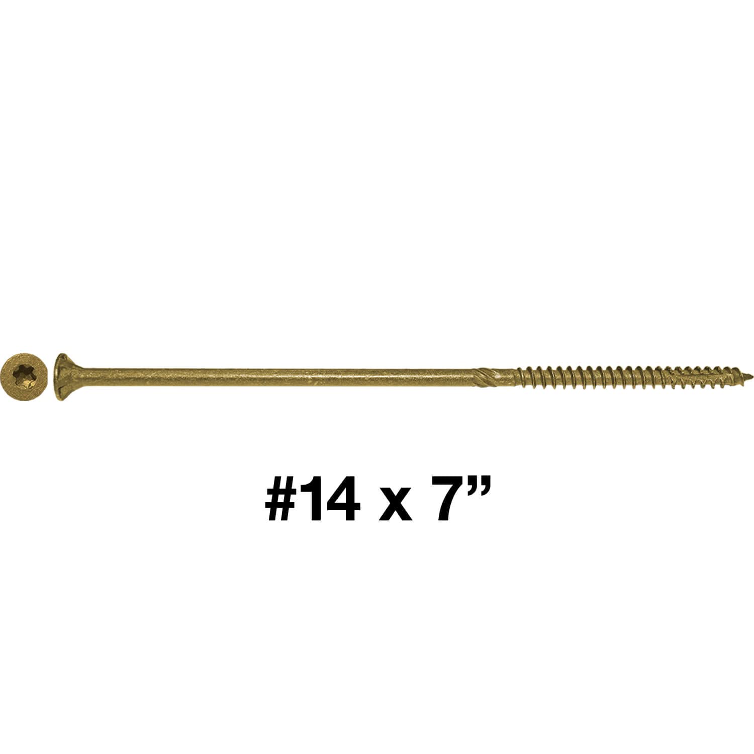 Jake Sales #14 x 7 Bronze Coated Multipurpose Wood Screw Torx/Star Drive Flat Head (5 POUNDS - 110 Approx. Screw Count) Exterior Coated - ACQ Compatible Wood Screws