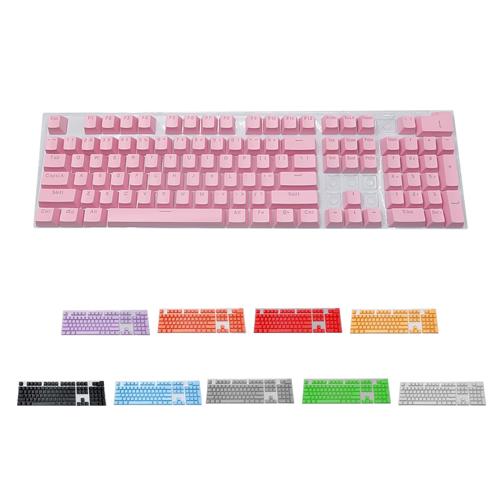 areclern 104 Pcs Keycaps for Gaming Mechanical Keyboard, Translucent Anti-Slip Profile Key Caps Accessories for Office White