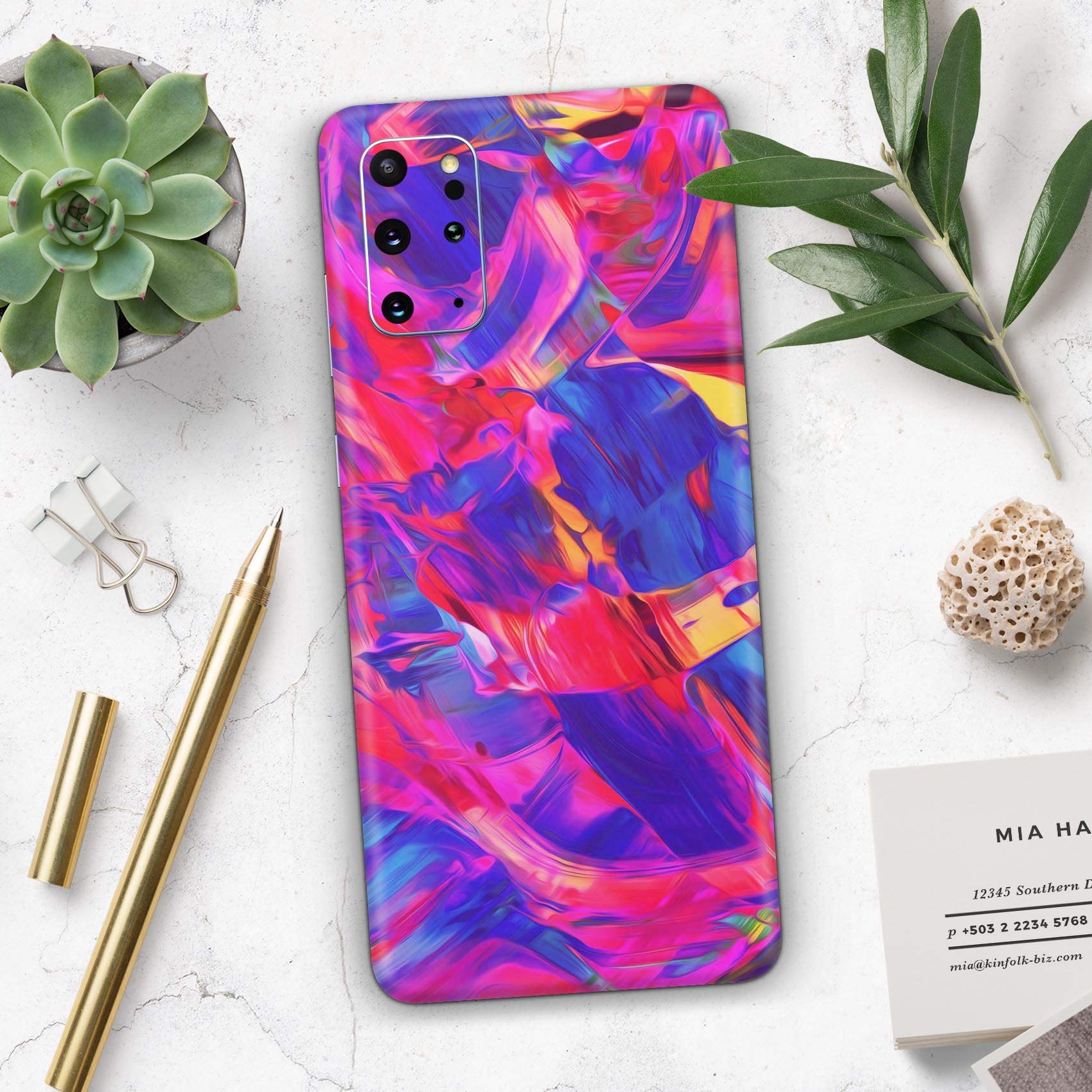 DesignSkinz Liquid Abstract Paint Remix V33 Protective Vinyl Decal Wrap Skin Cover Compatible with The Samsung Galaxy S20 (Screen Trim & Back Glass Skin)
