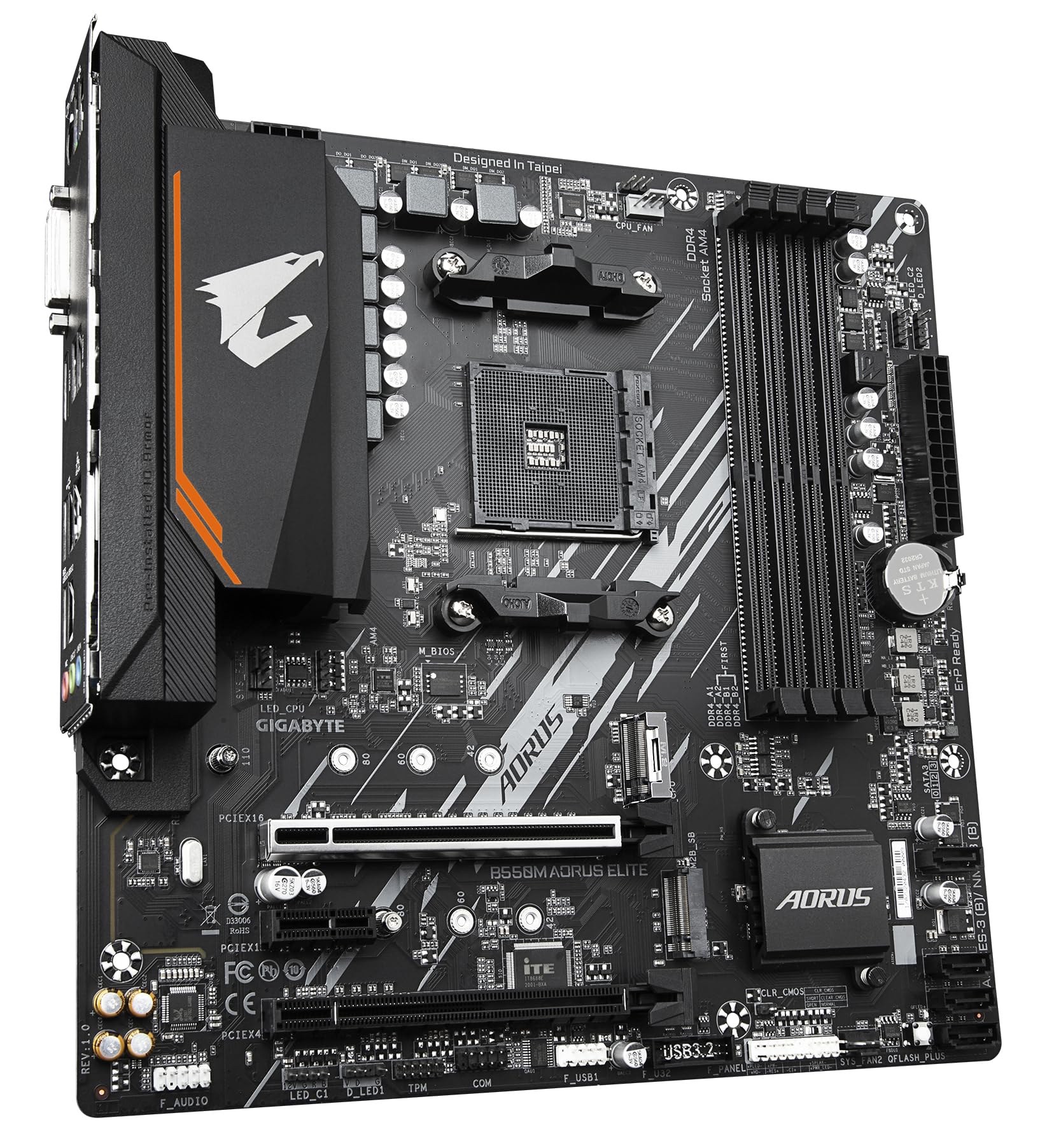 Gigabyte B550M AORUS Elite Motherboard, B550 Chipset, AMD AM4, mATX, DDR4