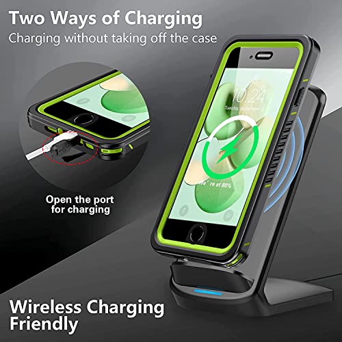 Bestcellcase Waterproof iPhone SE 2022/SE 2020/iPhone 8/iPhone 7 Case Shockproof,Full Body Protective Case with Screen Protector,Heavy Duty Phone Case for iPhone 7/8/SE,Green