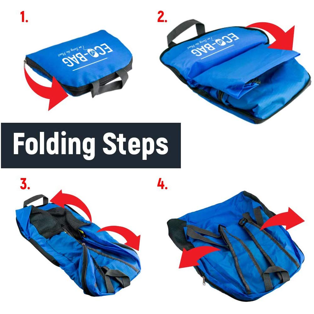 Acuvar Packable Foldable Ultralight Lightweight Travel Camping Hiking Outdoor Sports Waterproof Backpack Daypack Blue Large