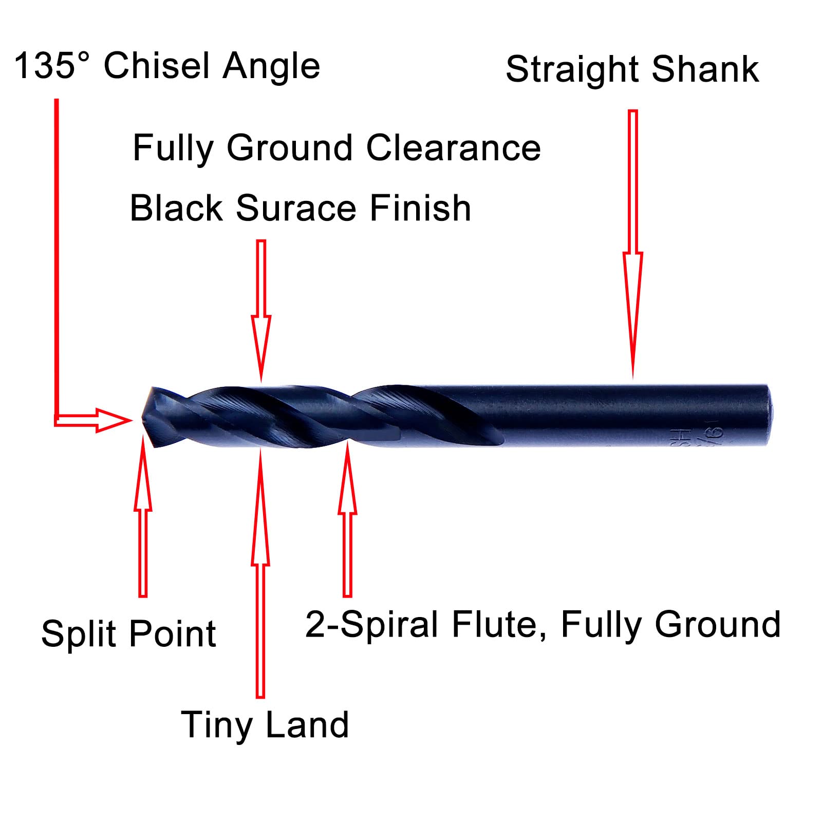 MAXTOOL 9/32" 2pcs Identical Screw Machine Drills HSS M2 Twist Stub Drill Bits Black Oxide Fully Ground Straight Shank Short Drills; SMF02B10R18P2