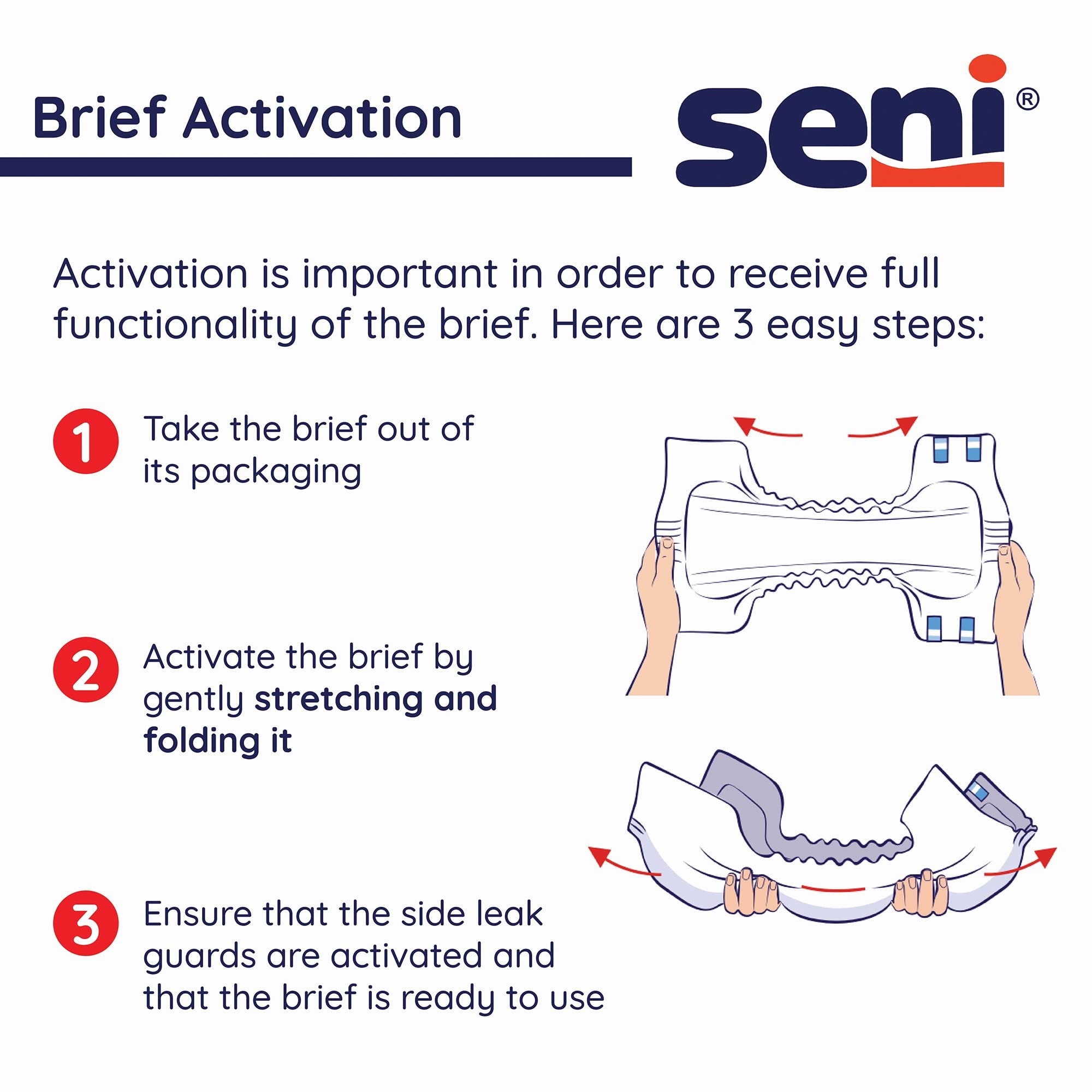 Seni Super Plus Incontinence Brief Regular Breathable / Overnight, S-RE10-BP1, Heavy to Severe, 40 Ct