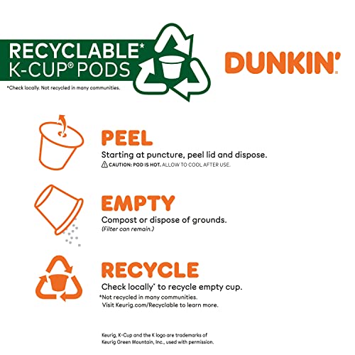 Dunkin' 100% Colombian Medium Roast Coffee, 10 Keurig K-Cup Pods