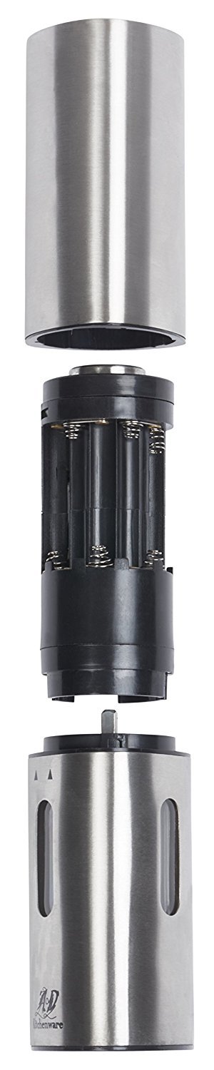 AD Kitchenware Electric Pepper Grinder Salt and Pepper Mill Kitchen, Stainless Steel