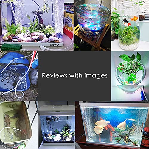 USB Fish Oxygen Air Pump Aquarium Ultra Quiet Oxygen Pump for Fish Tank with Hanging Buckle and Check Valve - Black…